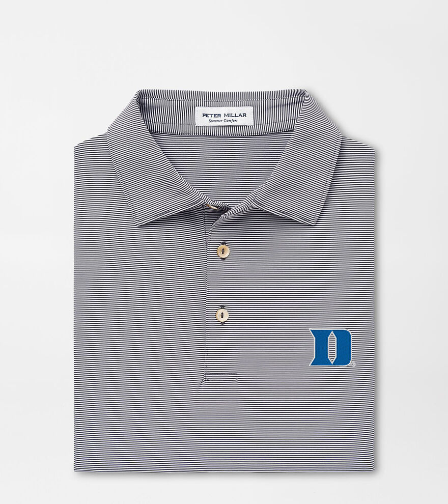 Duke Jubilee Stripe Performance Polo | Men's Collegiate Apparel | Peter ...