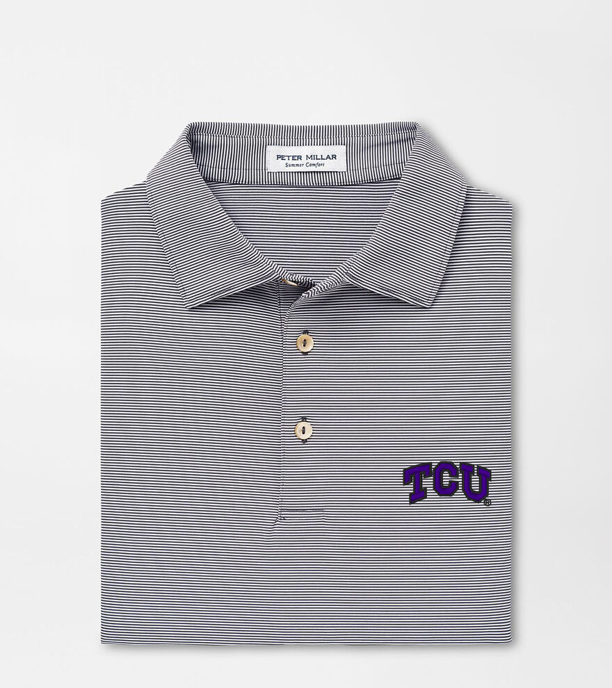 TCU Jubilee Stripe Performance Polo | Men's Collegiate Apparel | Peter ...
