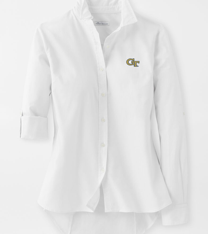 Women's Georgia Tech GT Stretch Woven Button-Up | Peter Millar