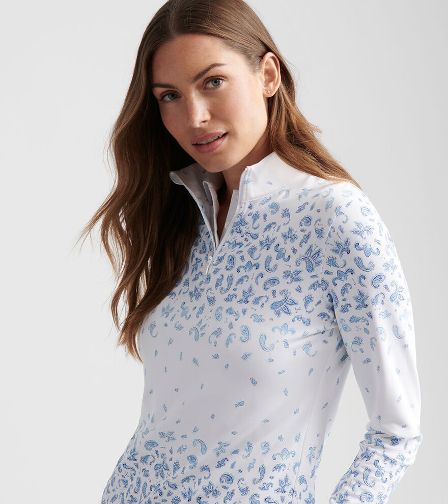 Perth Par 3 Paisley Performance Quarter-Zip | Women's Tops | Peter Millar