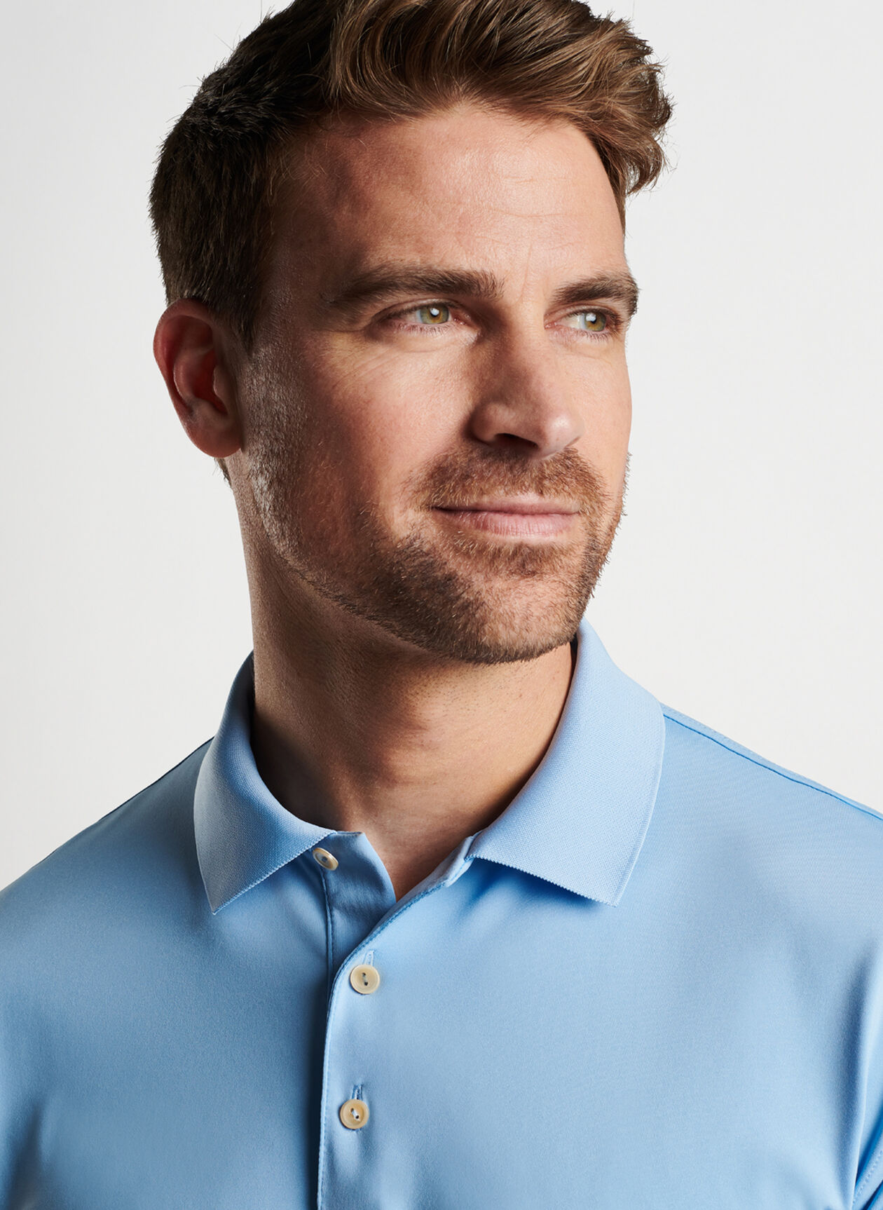 Solid Performance Jersey Polo Knit-Collar | Men's Polo Shirts | Peter ...