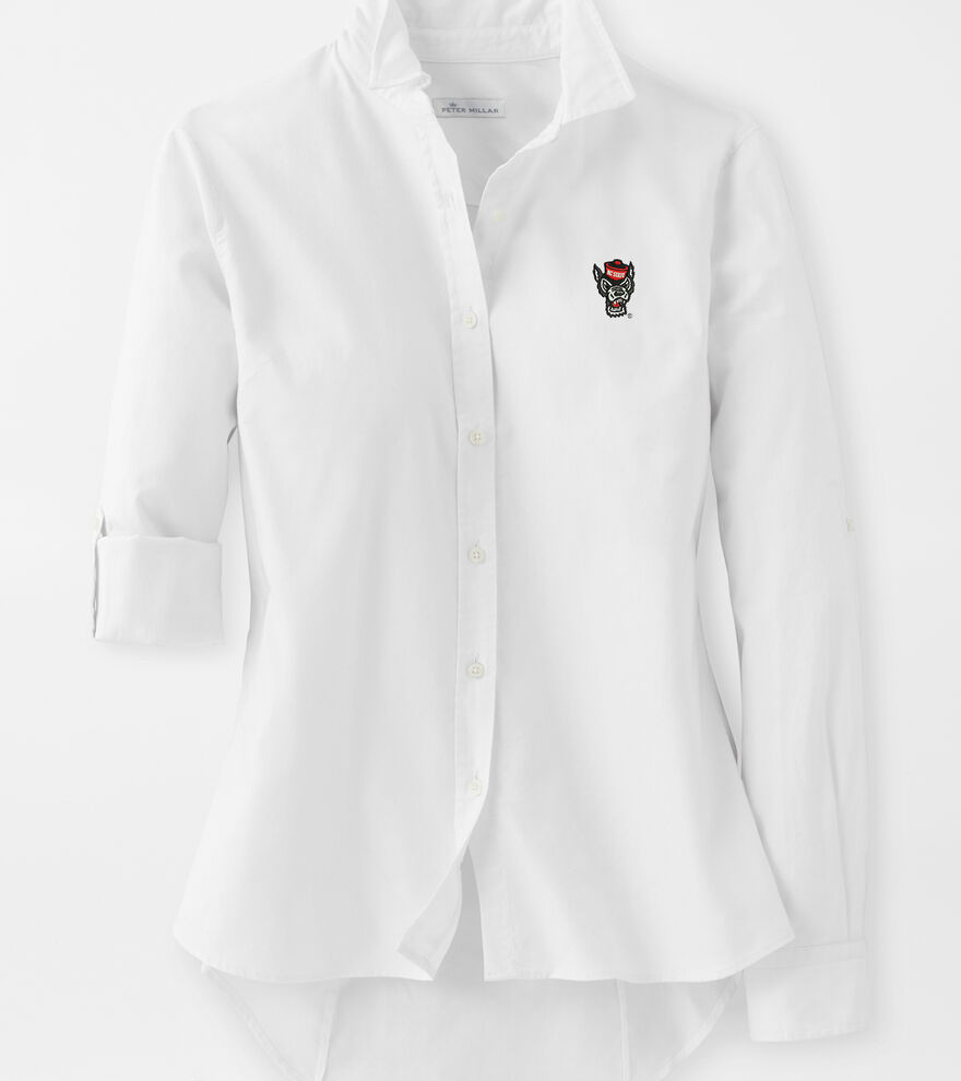 Women's NC State Wolf Head Stretch Woven Button-Up | Peter Millar