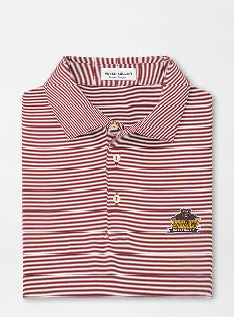 Shaw University Jubilee Stripe Performance Polo | Men's Collegiate ...
