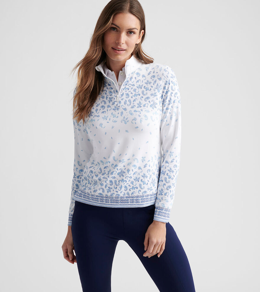 Perth Par 3 Paisley Performance Quarter-Zip | Women's Tops | Peter Millar
