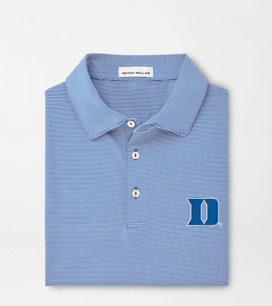 Duke Jubilee Stripe Performance Polo | Men's Collegiate Apparel | Peter ...