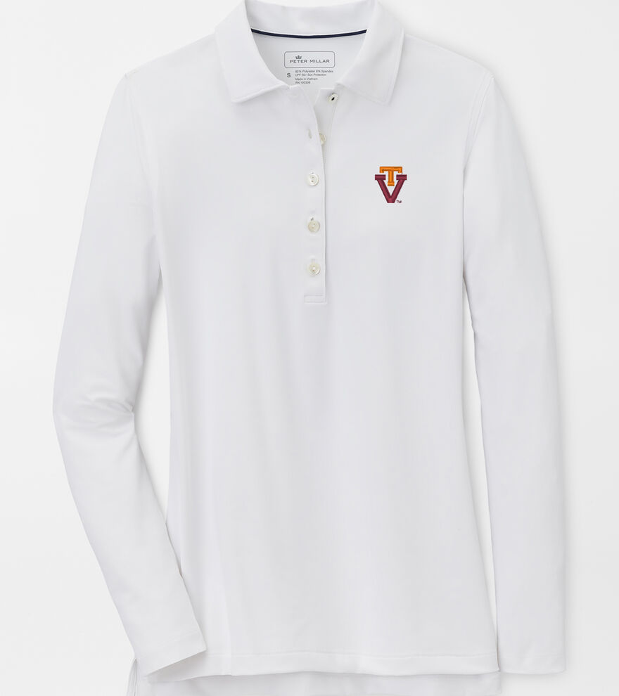Virginia Tech Vault Perfect Fit Performance Long-Sleeve Polo | Peter Millar