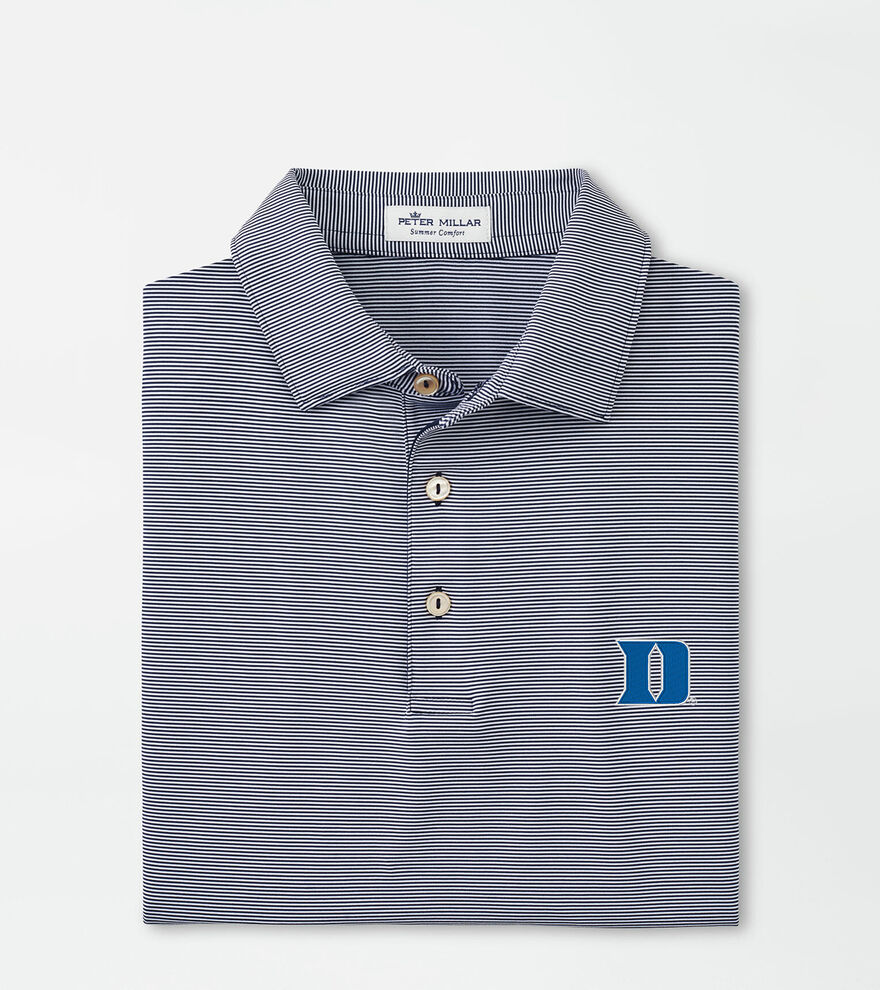 Duke Jubilee Stripe Performance Polo | Men's Collegiate Apparel | Peter ...