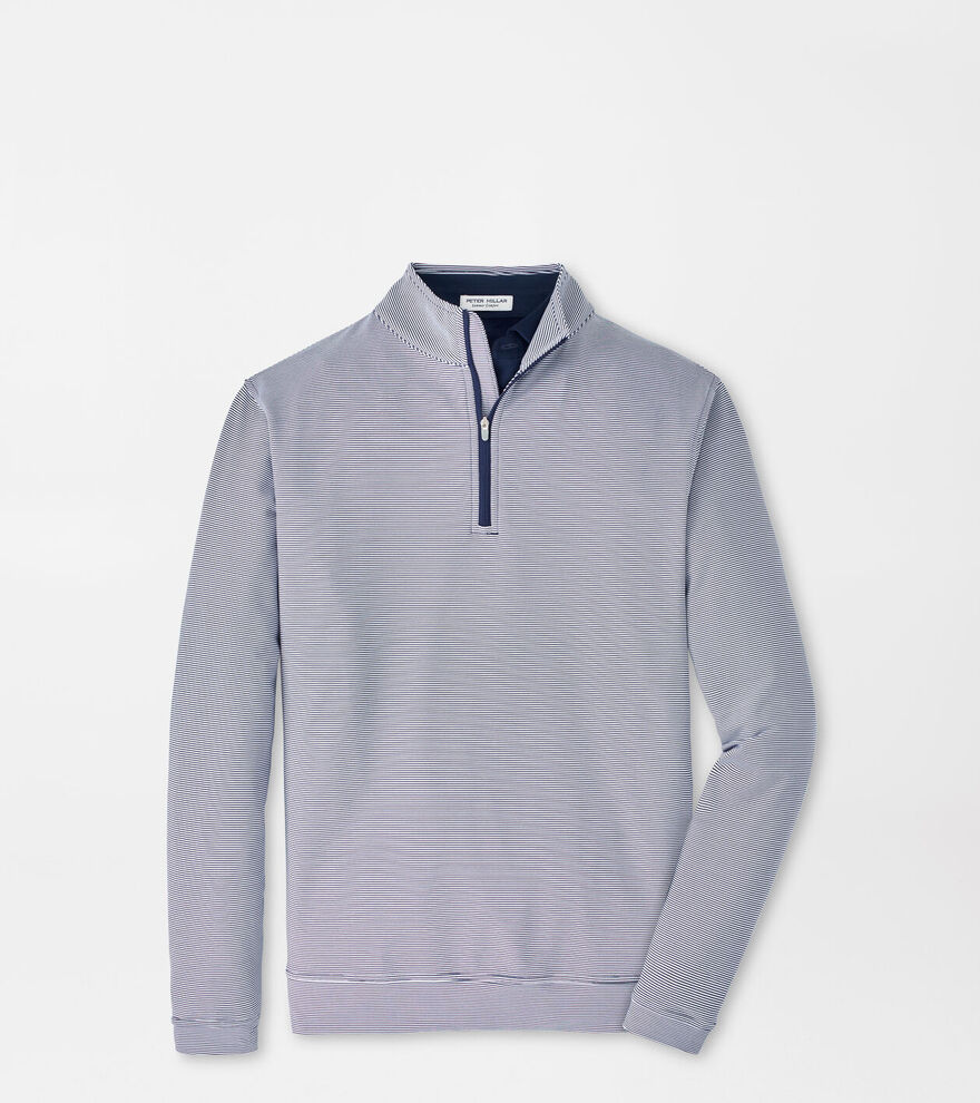 Perth Sugar Stripe Performance Quarter-Zip | Men's Pullovers | Peter Millar