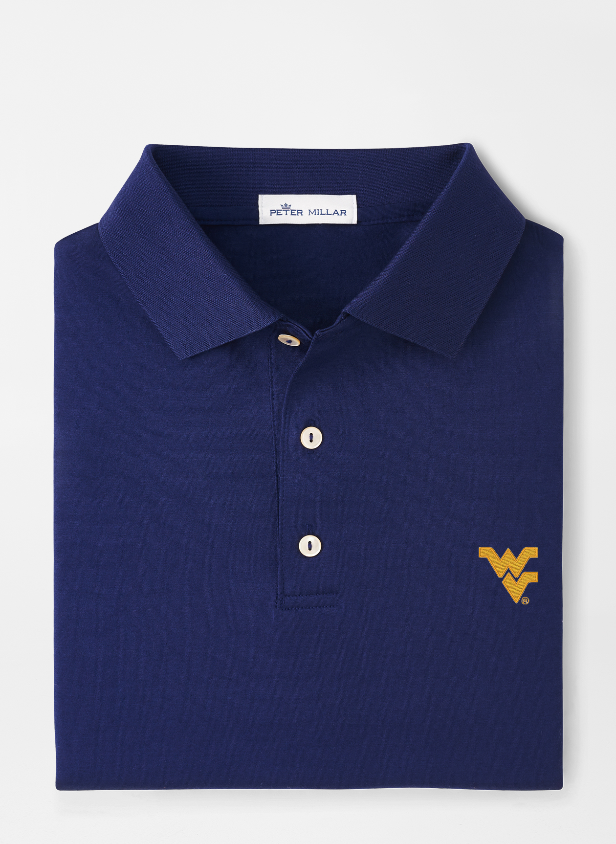 West Virginia Solid Cotton Polo | Peter Millar