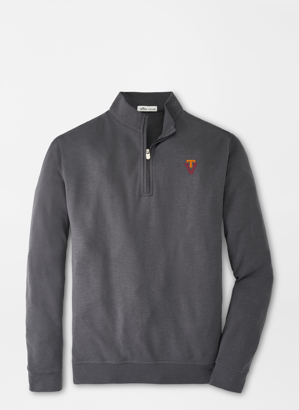 Virginia Tech Vault Crown Comfort Interlock Quarter-Zip | Peter Millar