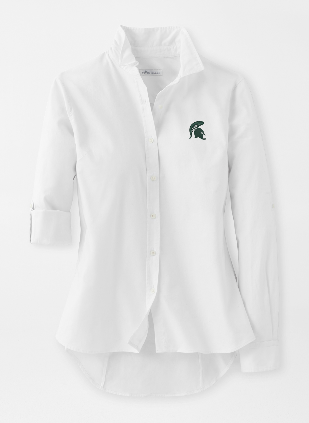 Women's Michigan State Spartan Stretch Woven Button-Up | Peter Millar