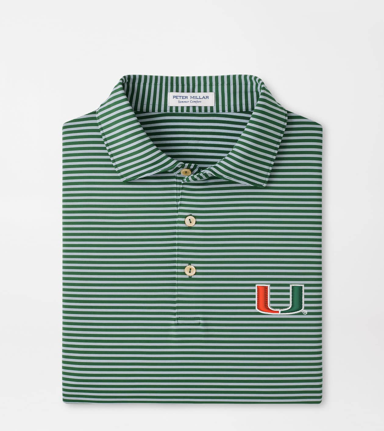 Miami Tiebreaker Performance Jersey Stripe Polo | Men's Collegiate ...