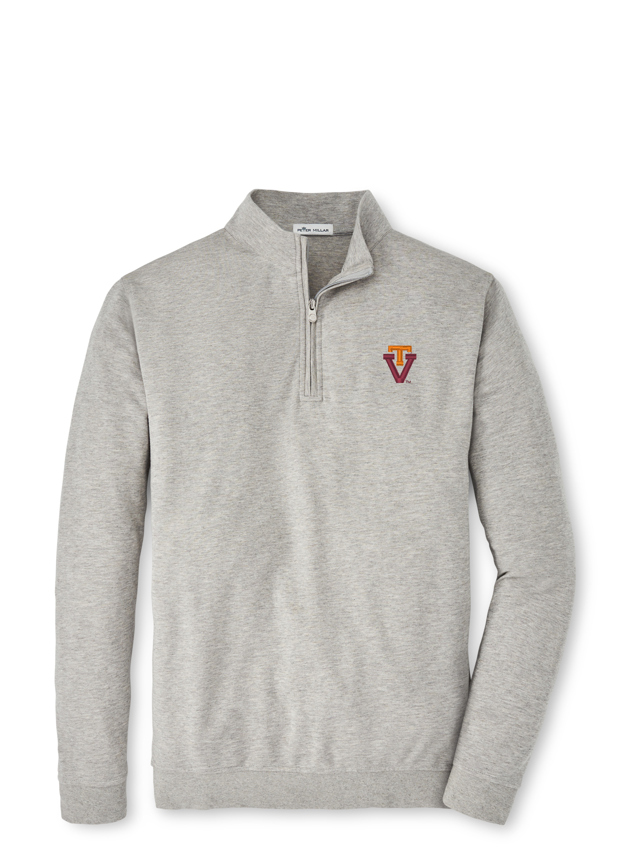 Virginia Tech Vault Crown Comfort Interlock Quarter-Zip | Peter Millar