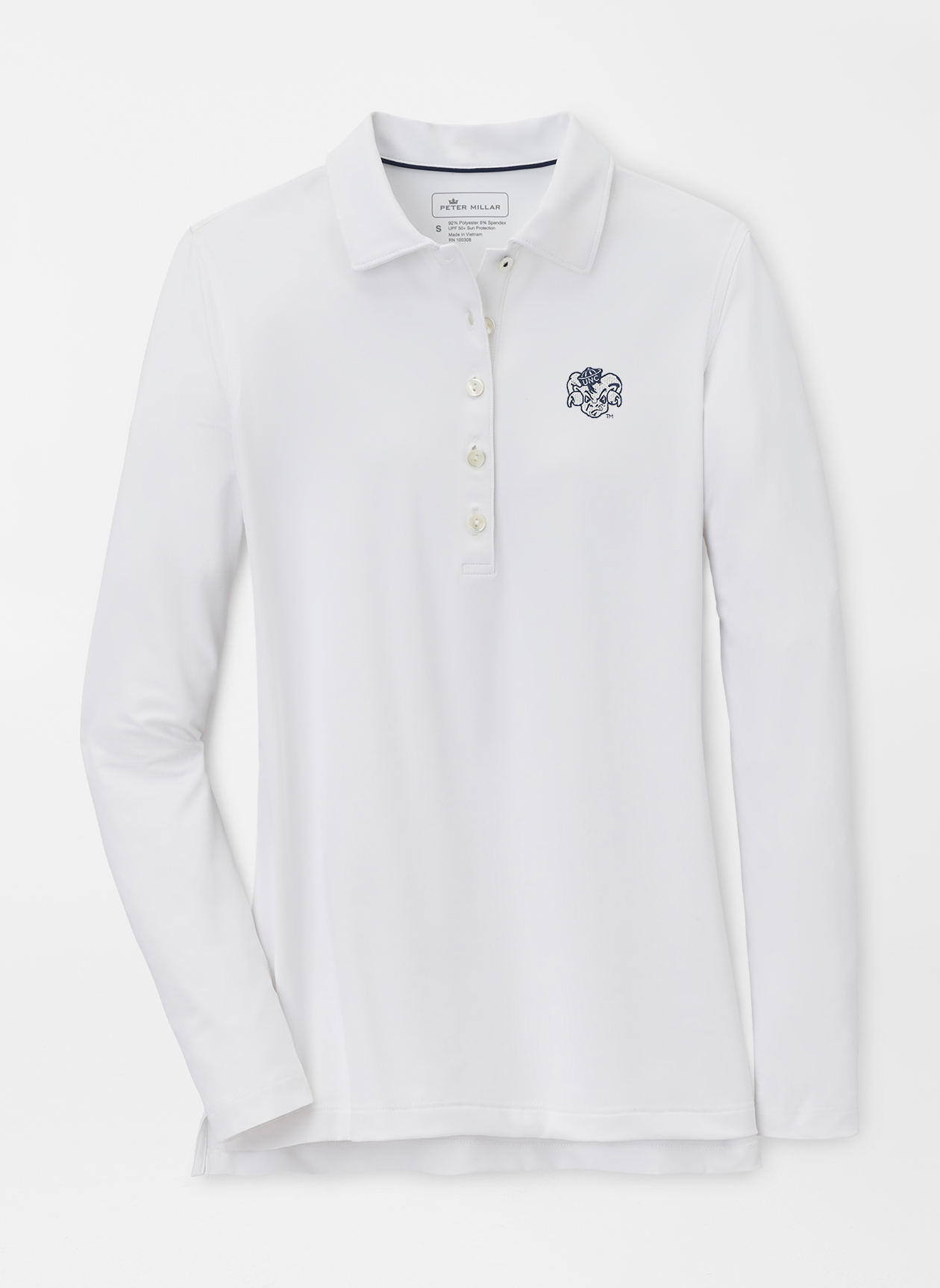 UNC Vault Perfect Fit Performance Long-Sleeve Polo | Peter Millar