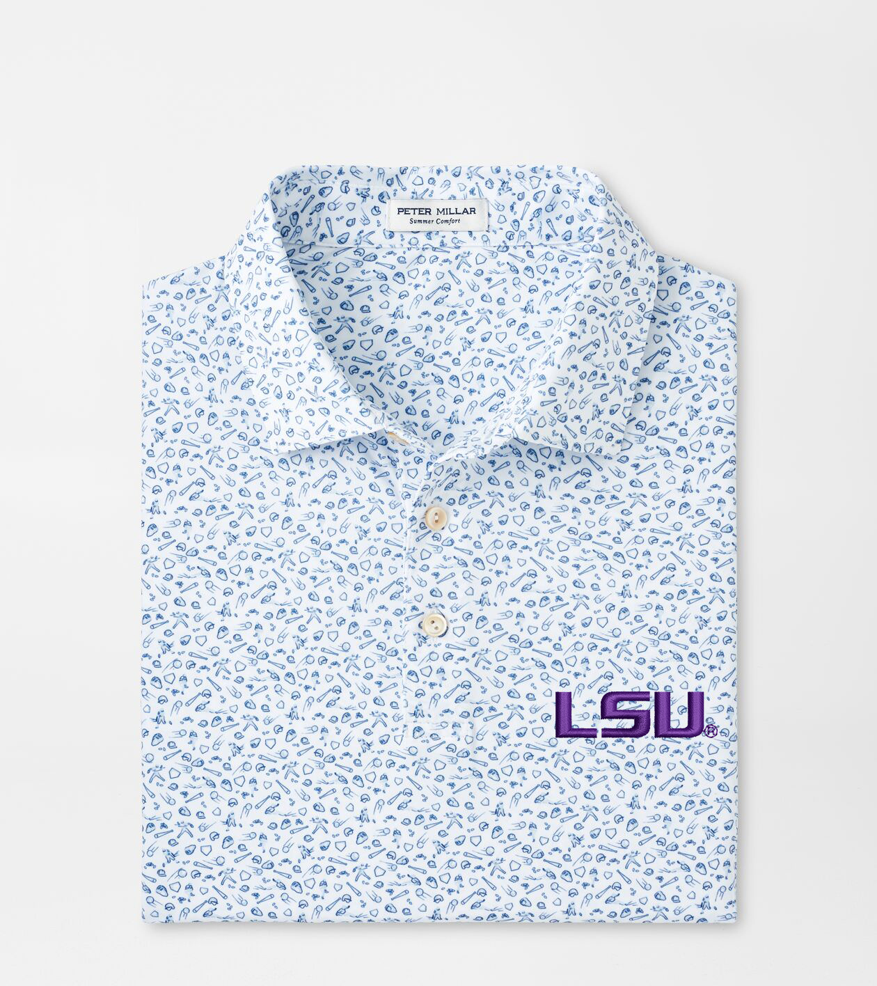 LSU Batter Up Performance Jersey Polo | Men's Collegiate Apparel | Peter Millar