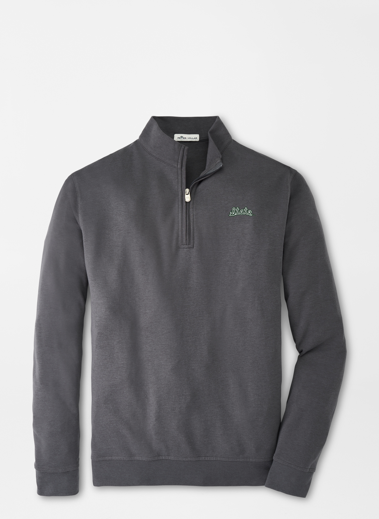 Michigan State Vault Crown Comfort Interlock Quarter-Zip | Peter Millar