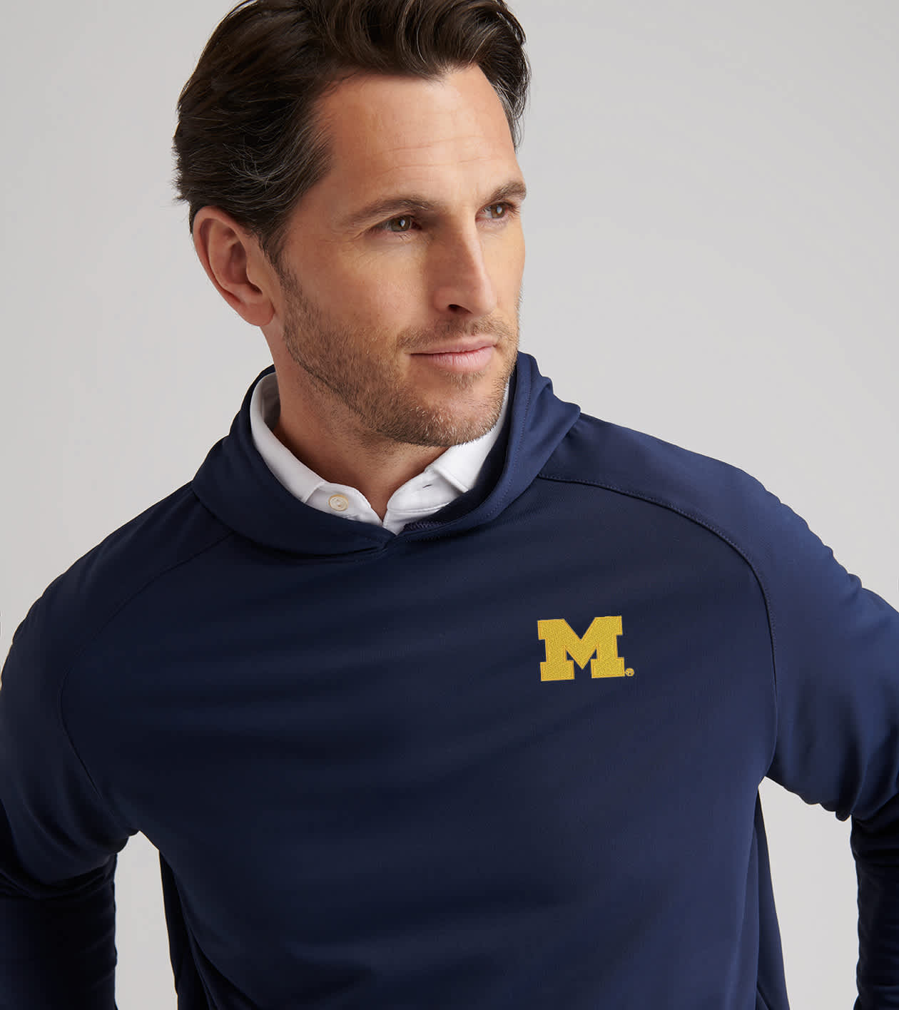 Michigan Pine Performance Hoodie | Men's Collegiate Apparel | Peter Millar